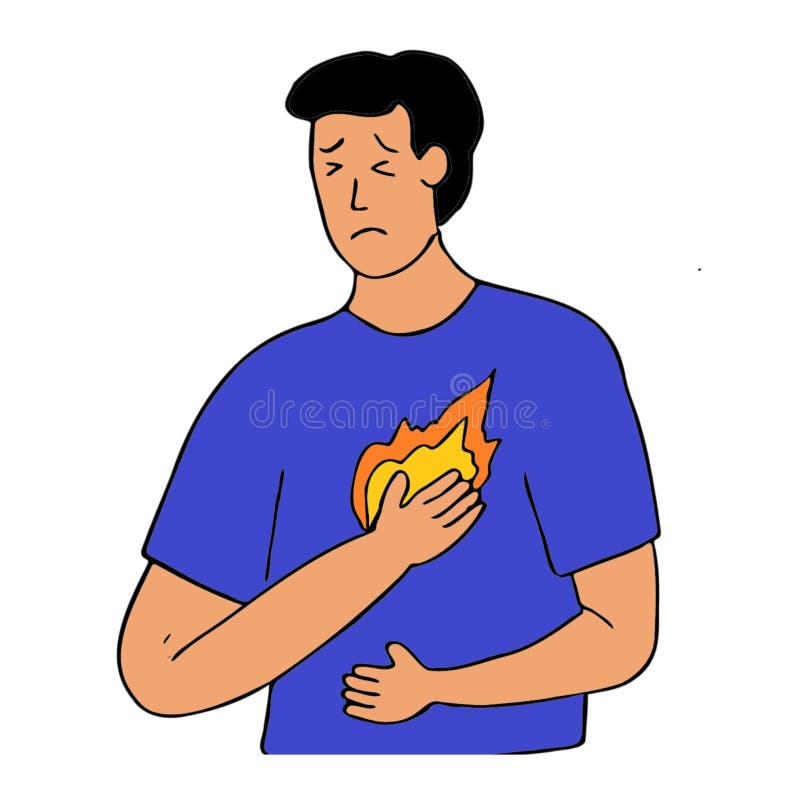 HEART BURN - 1 stock illustration. Illustration of disease - 350195009