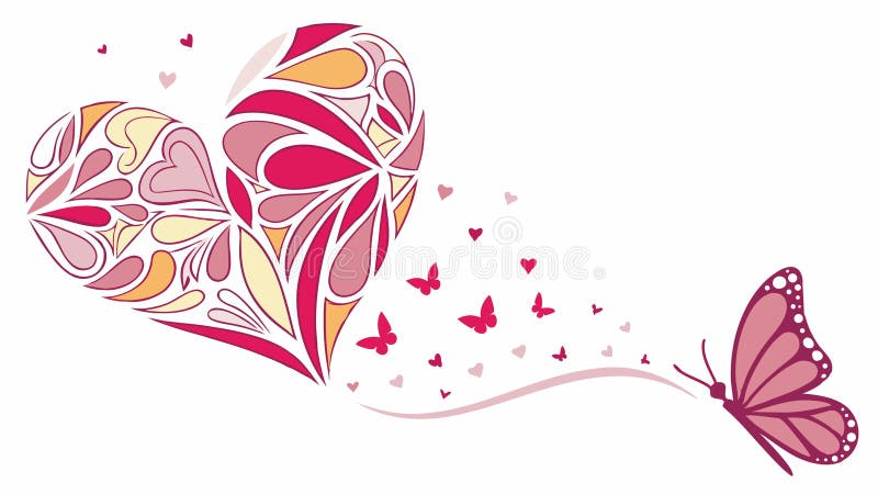 Heart of Butterflies, Love and Transformation Concept, Vector Design ...