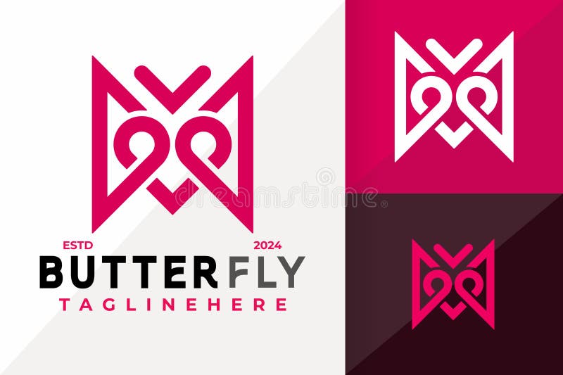 Heart Butterfly Logo Icon Vector Design. Creative Simple Logos Designs ...