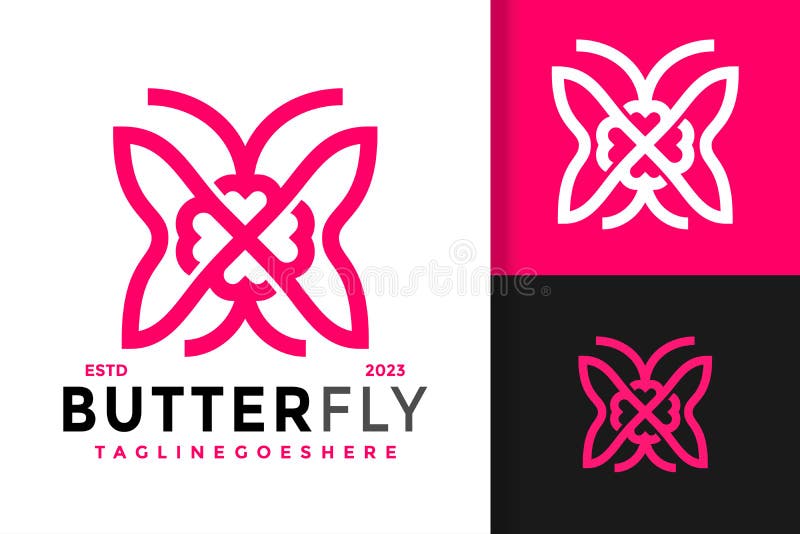 Heart Butterfly Logo Logos Design Element Stock Vector Illustration ...