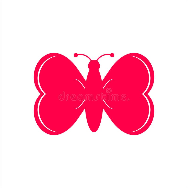 Heart Butterfly. Vector Logo and Icon. Illustration on White Empty ...