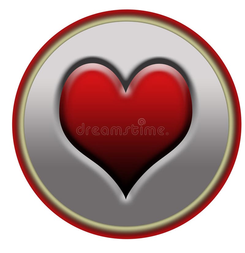 Heart button icon stock vector. Illustration of graphic - 12134308