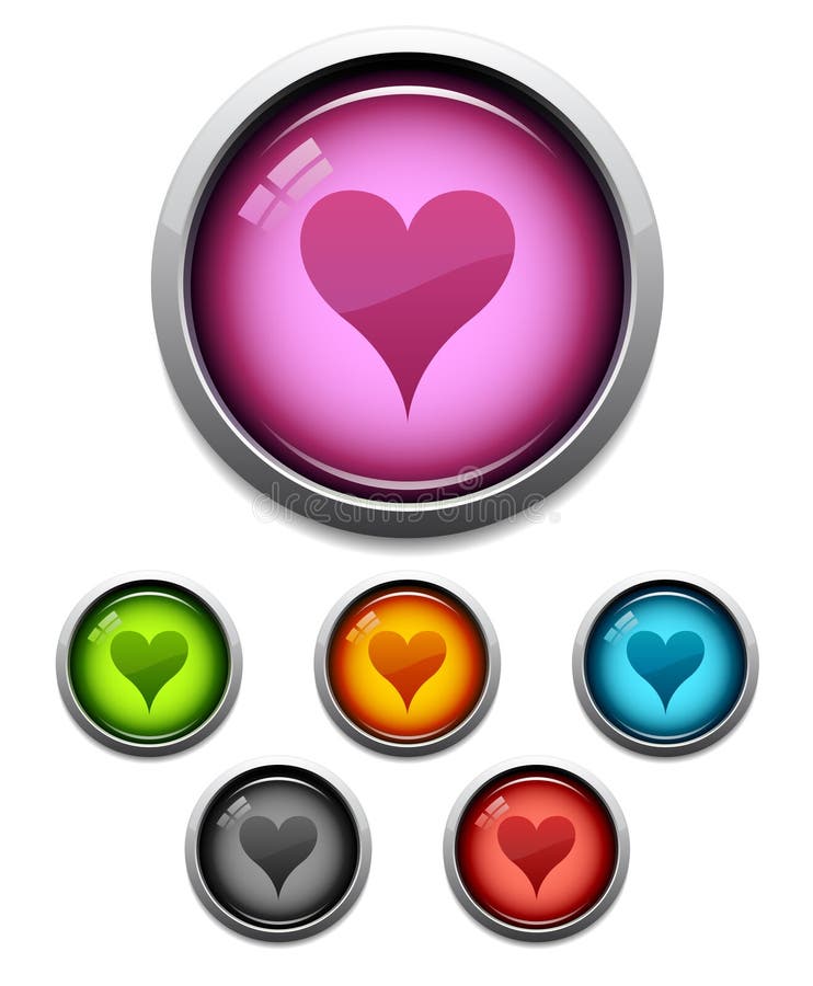 Heart button icon stock vector. Illustration of graphic - 12134308