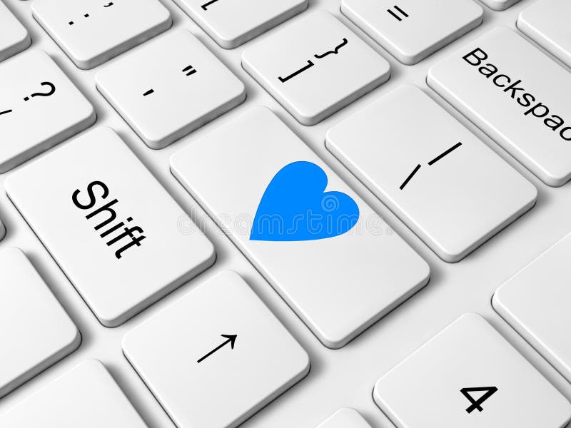Heart button on keyboard stock illustration. Illustration of computer ...