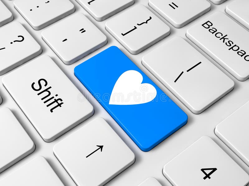 Heart button on keyboard stock illustration. Illustration of tool ...