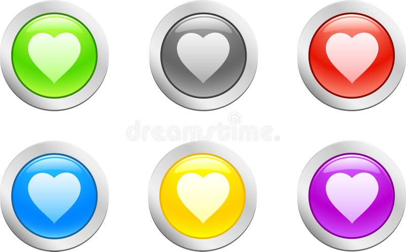 Heart button icon stock vector. Illustration of graphic - 12134308