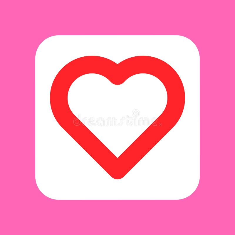 Heart Button Vector Illustration, Isolated Flat Style Icon Stock Vector ...