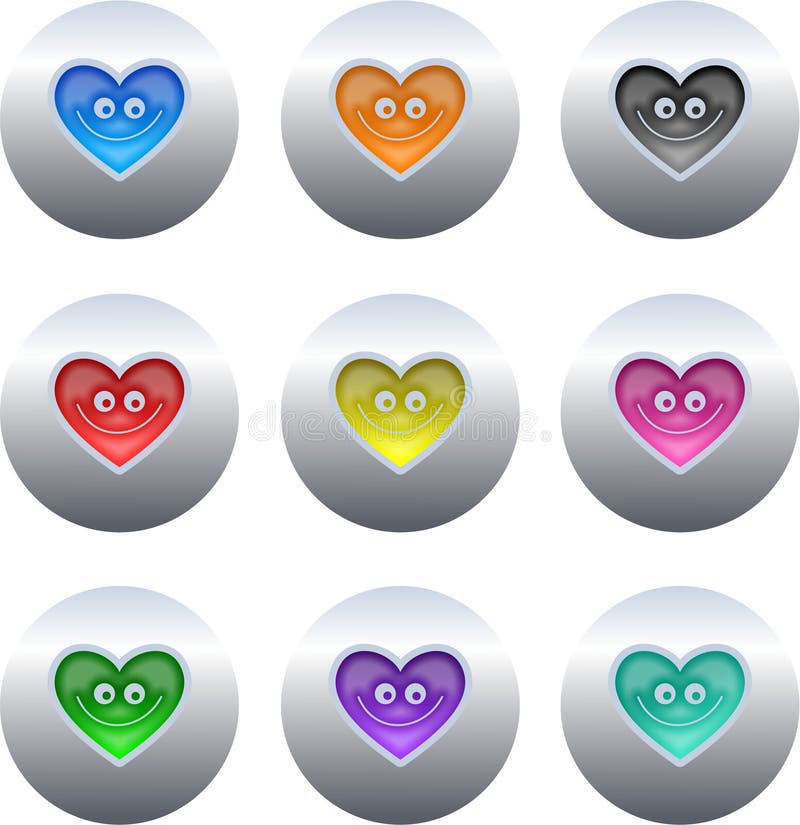Heart buttons stock illustration. Illustration of romantic - 3576516