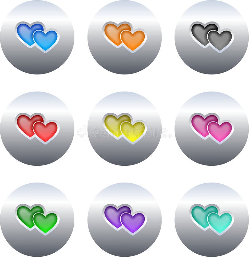 Heart buttons stock illustration. Illustration of buttons - 3582200