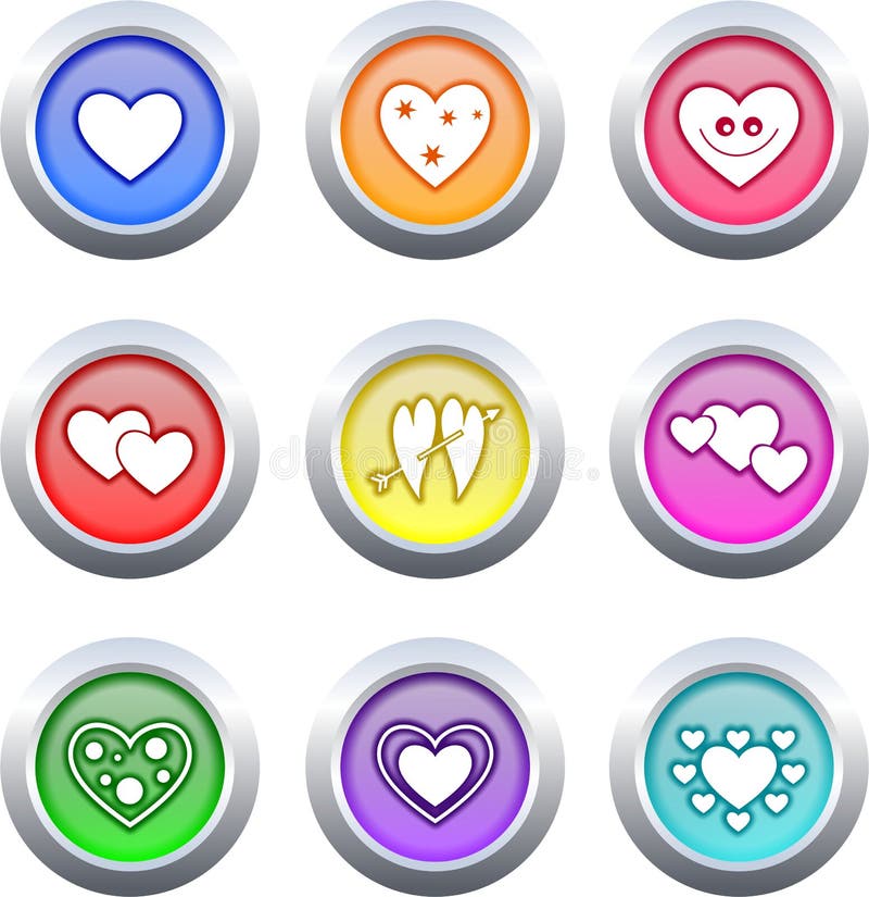 Heart buttons stock illustration. Illustration of valentine - 3977593