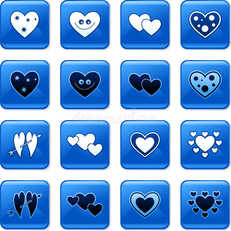 Heart buttons stock illustration. Illustration of glossy - 4029966