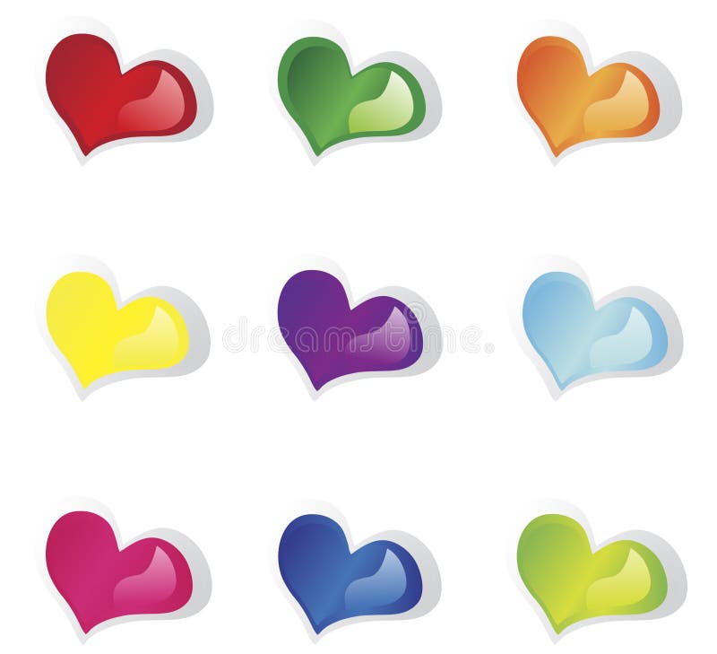 Heart buttons stock vector. Illustration of magenta, gloss - 8133113