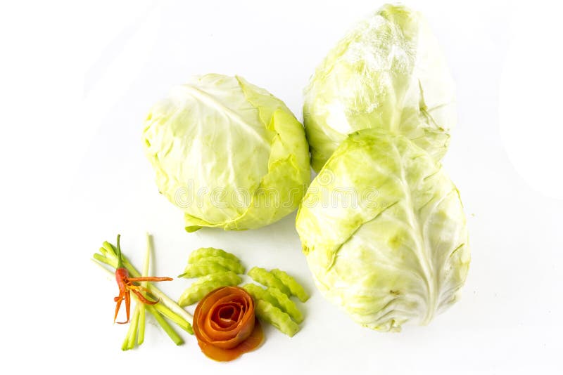 Ox Heart Cabbage. Top View. Stock Image - Image of close, landscape ...