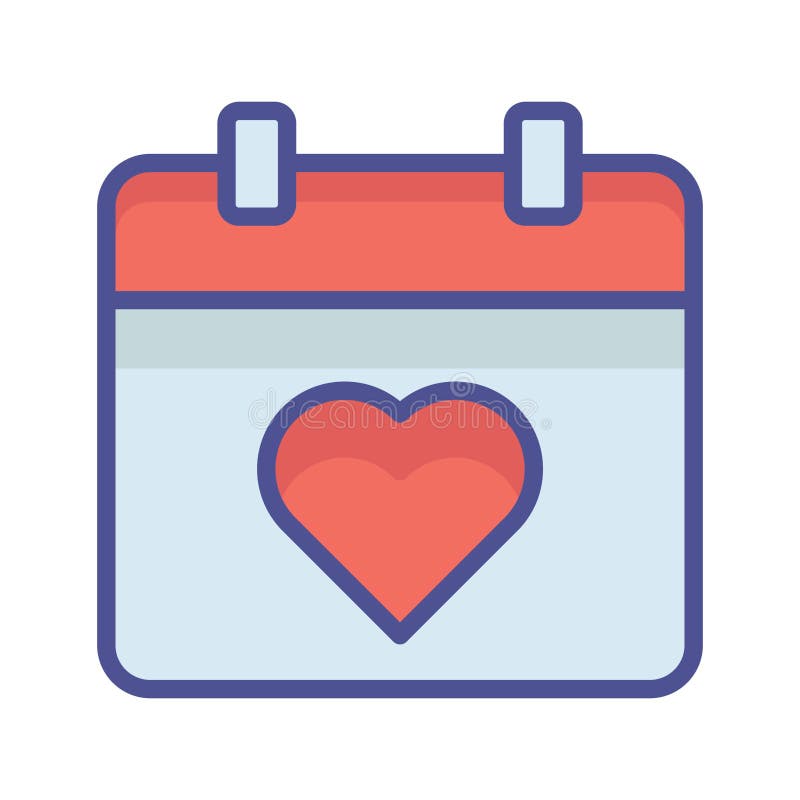 Heart Calendar Vector Icon Which Can Easily Modify or Edit Stock Vector ...