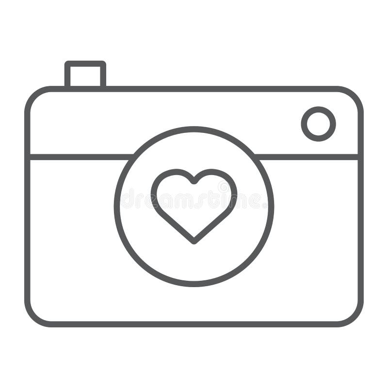 Camera with Heart Shutter Symbol, with Viewfinder Grid Outside. Stock ...