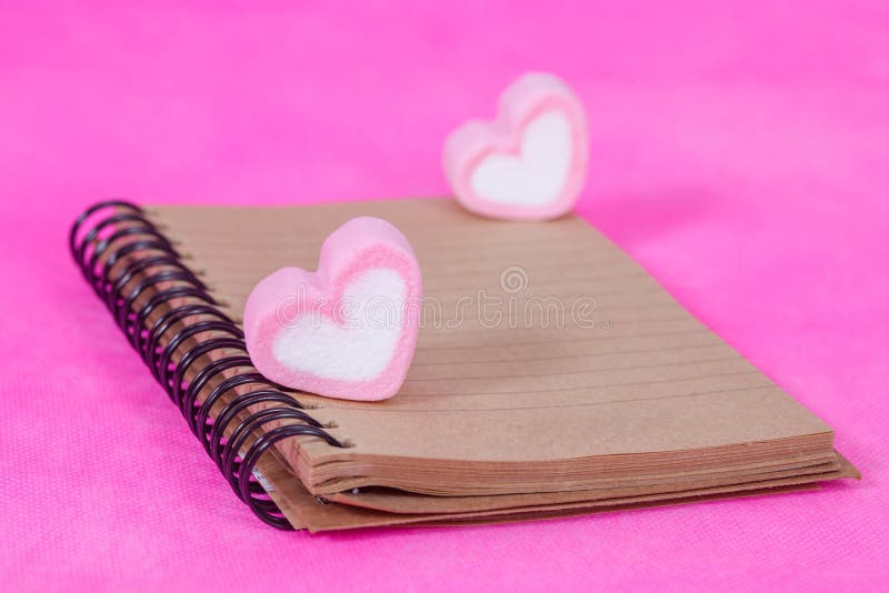 Heart Candies with Book Note ,message Paper. Stock Photo - Image of ...
