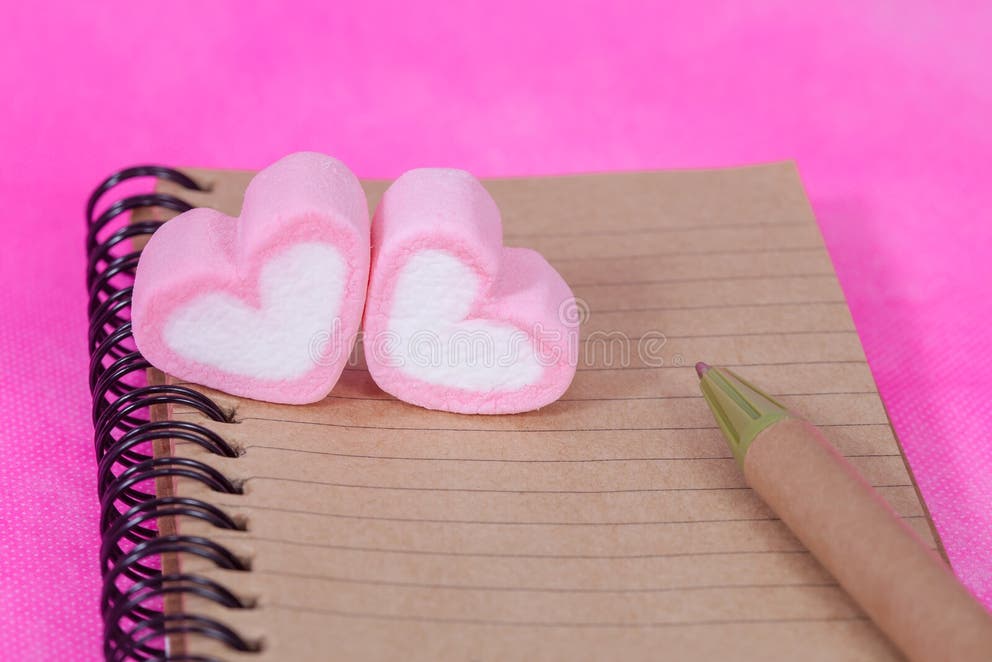 Heart Candies with Book Note ,message Paper. Stock Photo - Image of ...