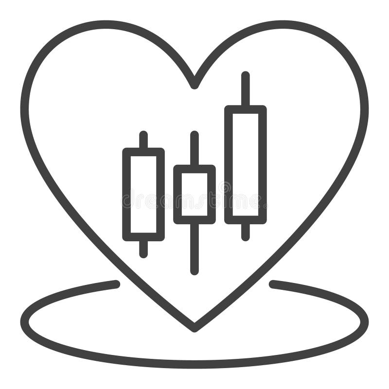 Heart with Candlestick Pattern Inside Vector I Love Trading Icon or ...