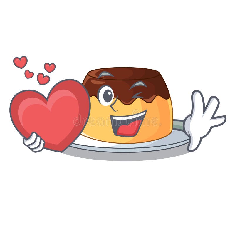 In Love Caramel Chocolate Pudding on Cartoon Funny Stock Vector ...