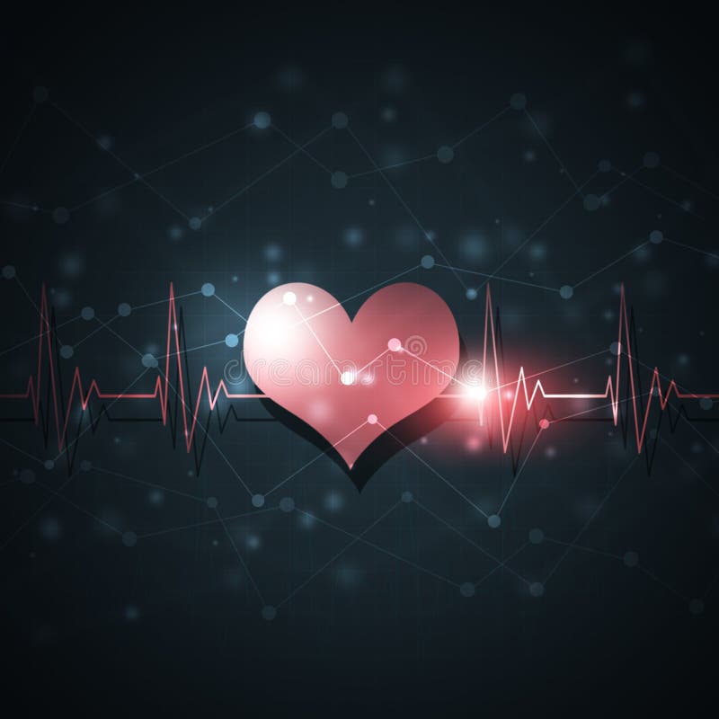 Heart cardio background stock illustration. Illustration of technology ...