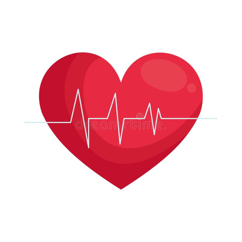 Heart Cardio with Heartbeat Stock Vector - Illustration of ...