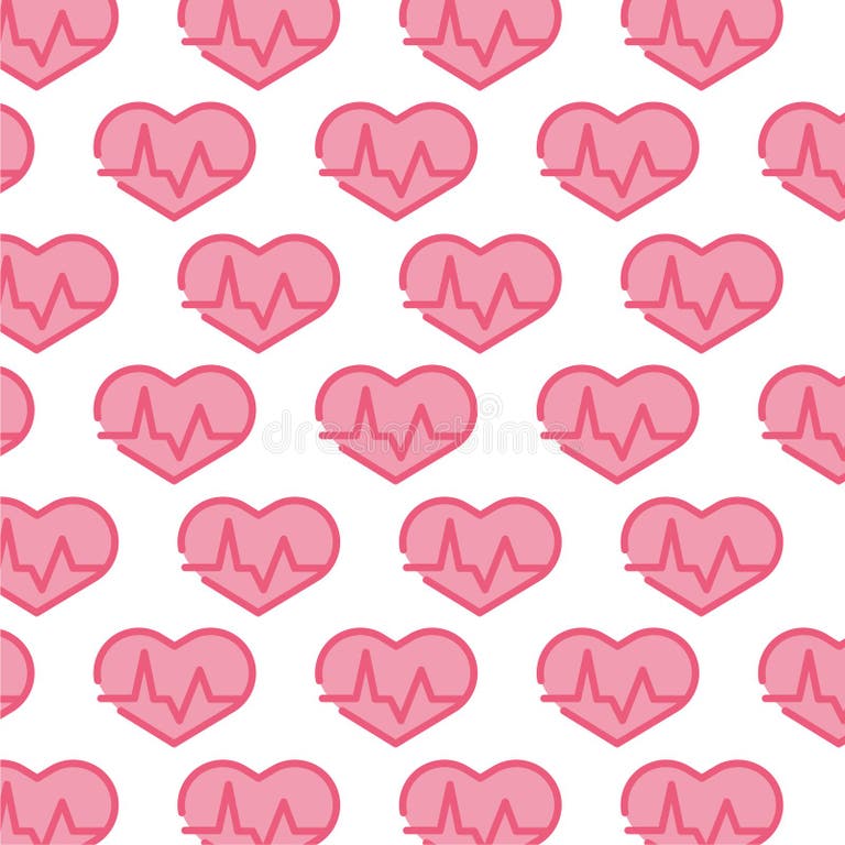Heart Cardio Icon Pattern. Vector Stock Illustration - Illustration of ...