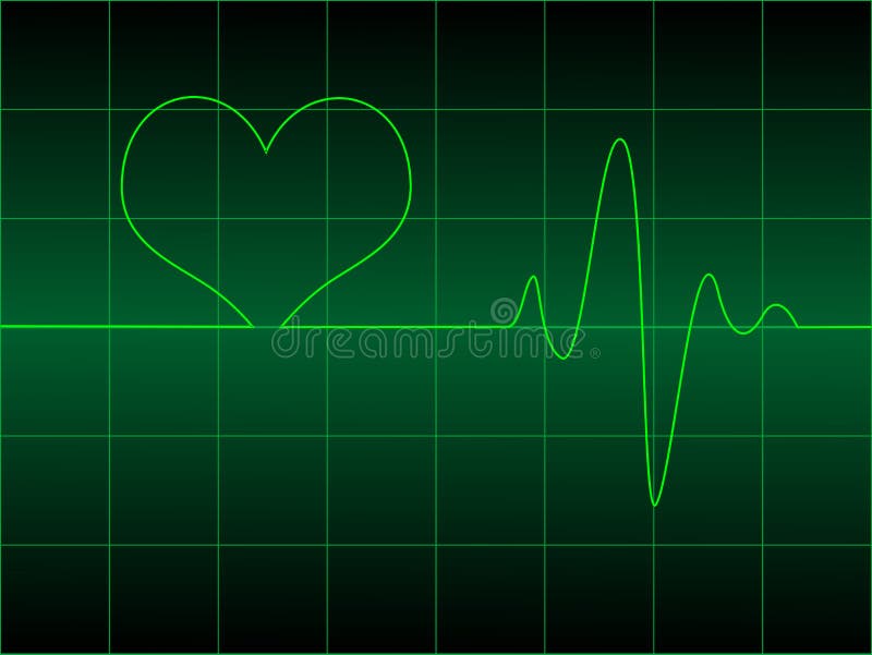 Heart Cardiogram With Heart On It Stock Vector Illustration Of