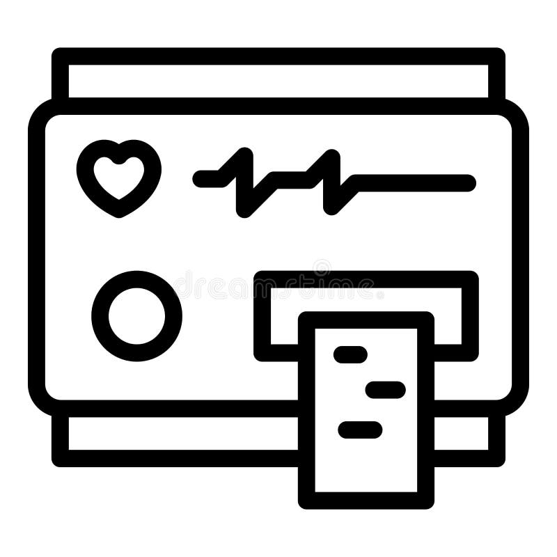 Heart Cardiogram Icon Outline Vector. Heartbeat Pressure Stock Vector ...