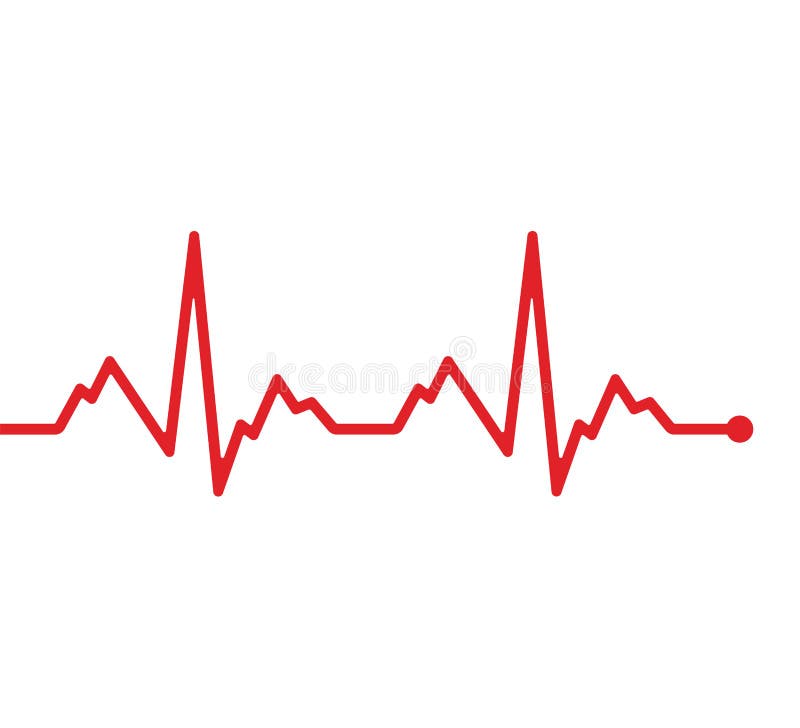 Heart Cardiogram Line Isolated on White Background. Vector Illustration ...