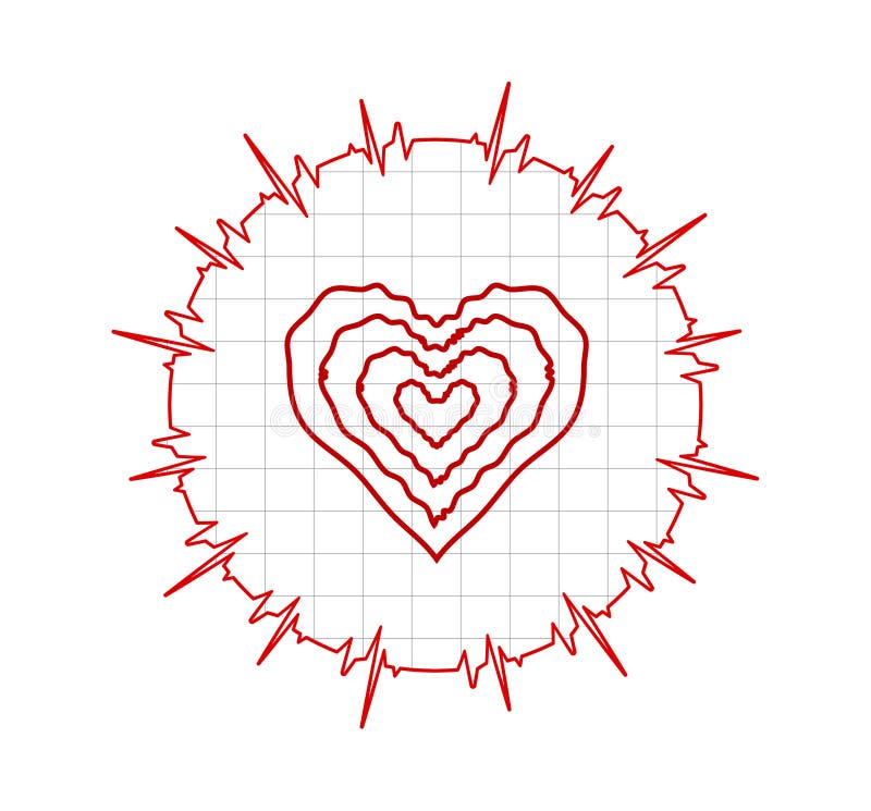 Heart Cardiogram Pulse Bpm. Fitness Tracker Screen Stock Vector ...