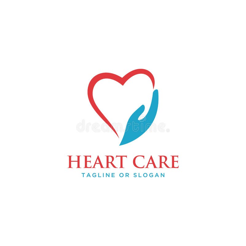 Heart Care Logo Design Concept Stock Vector - Illustration of abstract ...