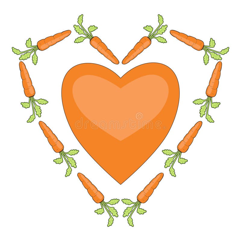 I Love Carrots. Heart Of Orange Carrots. Stock Vector - Illustration of ...