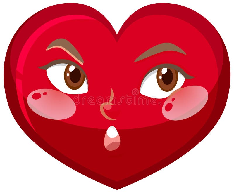 Heart Cartoon Character with Facial Expression Stock Vector ...