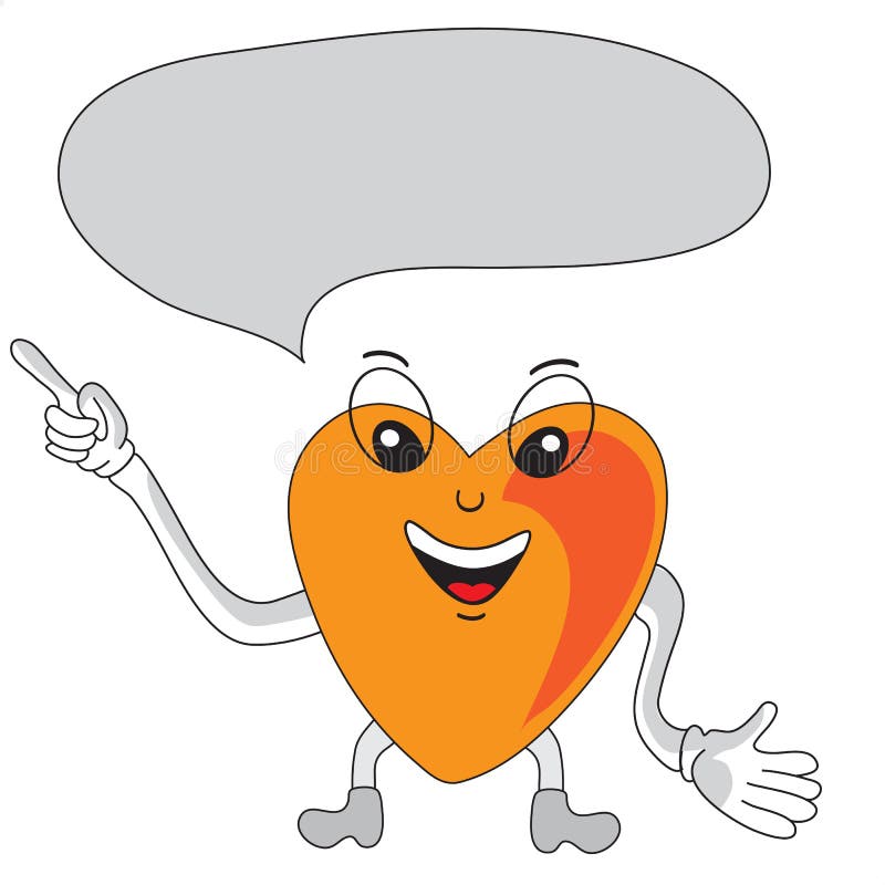 Heart Cartoon Character Speech Bubble Stock Vector - Illustration of ...