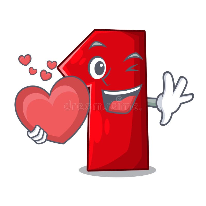 With Heart Cartoon the Number One for Champion Stock Vector ...