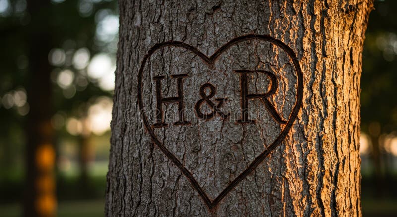 Heart Carved in Tree a Symbol of Enduring Love a Heart Shape Carved ...