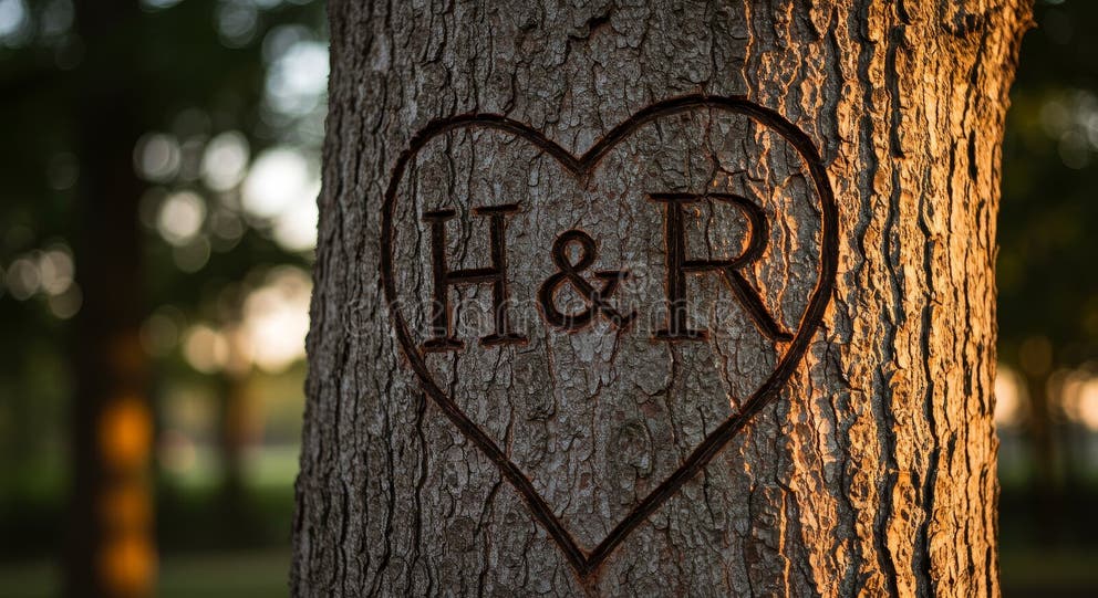 Heart Carved in Tree a Symbol of Enduring Love a Heart Shape Carved ...