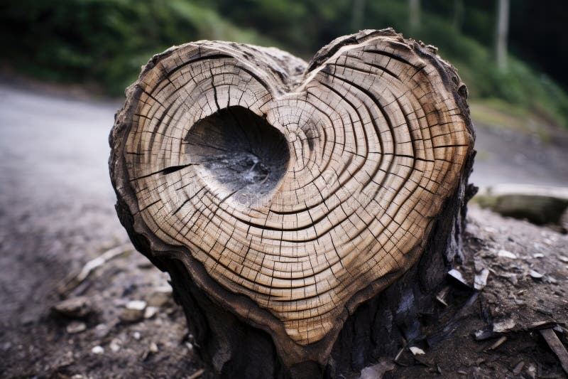 Heart Carved on a Tree Trunk Stock Illustration - Illustration of birch ...