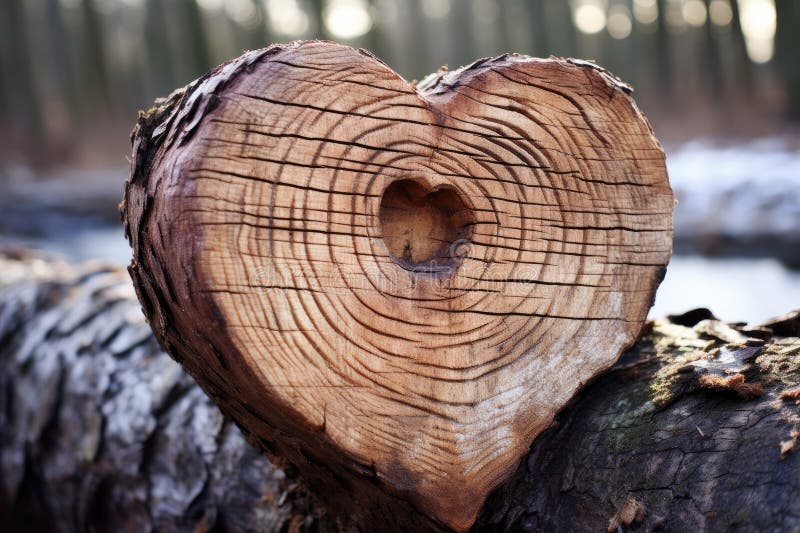 Heart Carved on a Tree Trunk Stock Illustration - Illustration of trunk ...