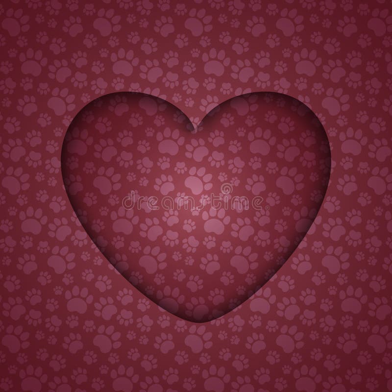 Heart of the Cat Traces. stock vector. Illustration of love - 32567153