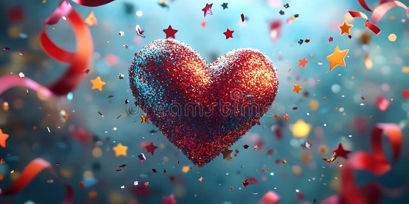 Heart for Celebration Decoration Design. Seamless Vector Texture. Heart ...