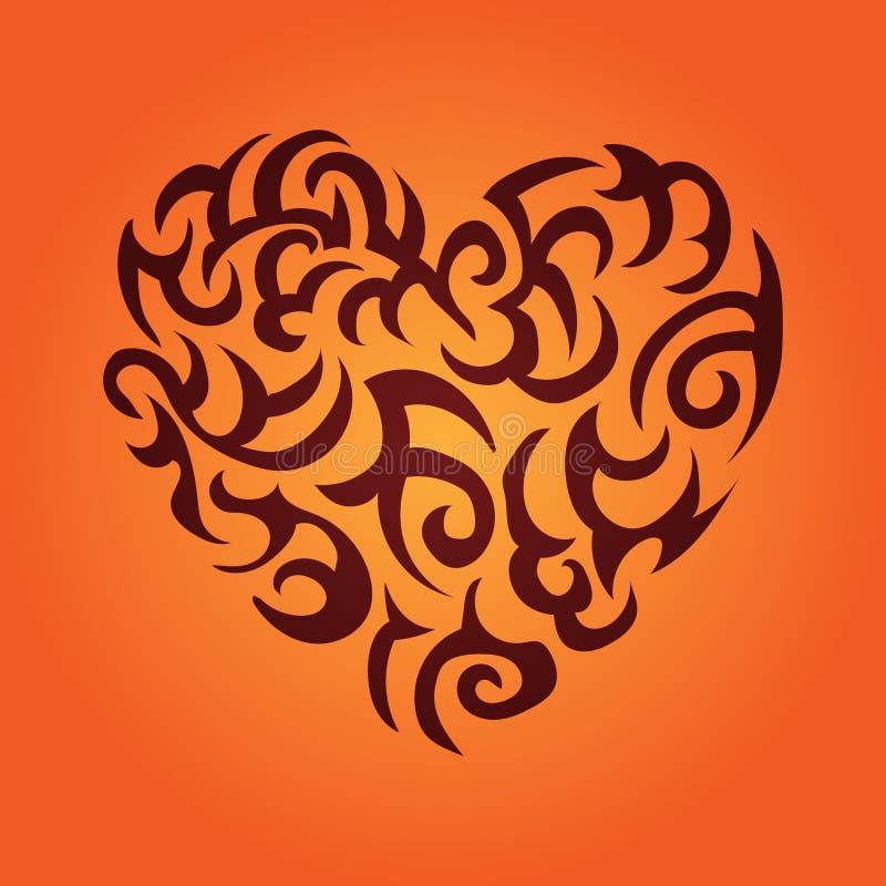 Vector Set Of Celtic Pattern In The Shape Of Heart Stock Vector ...
