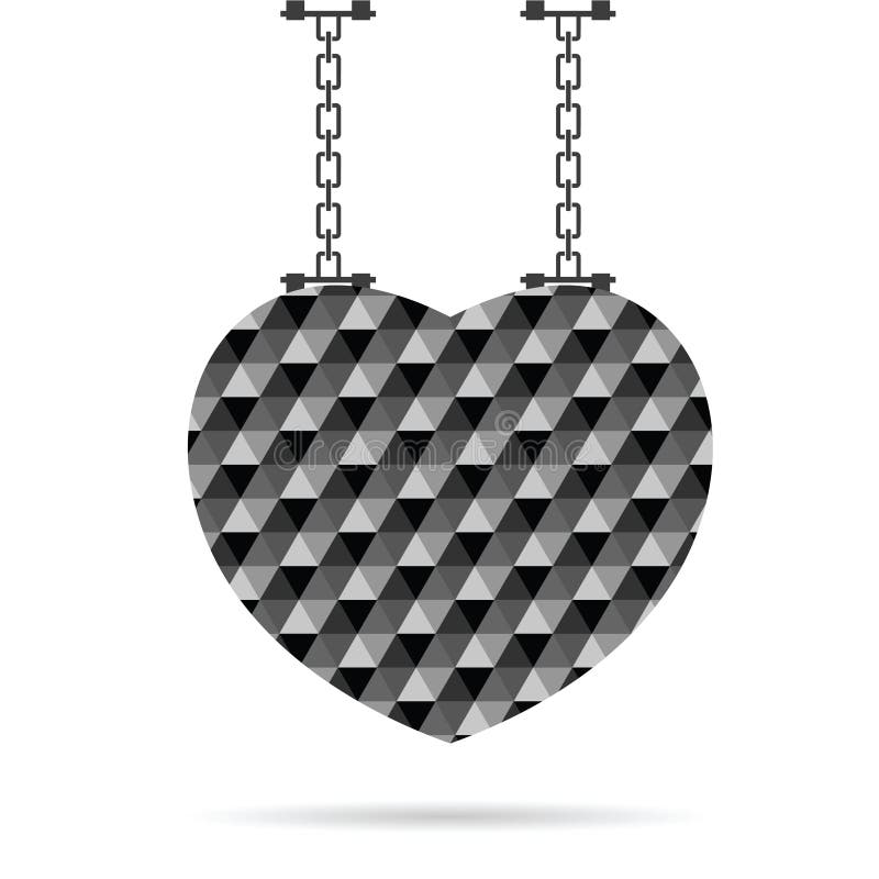 Heart on Chain Illustration in Color Stock Vector - Illustration of ...