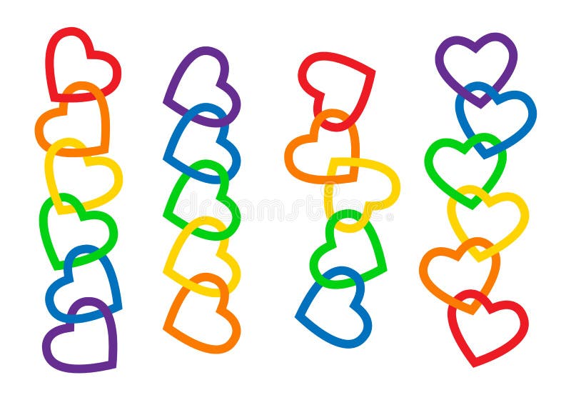 Rainbow connected hearts stock vector. Illustration of graphic - 26131763