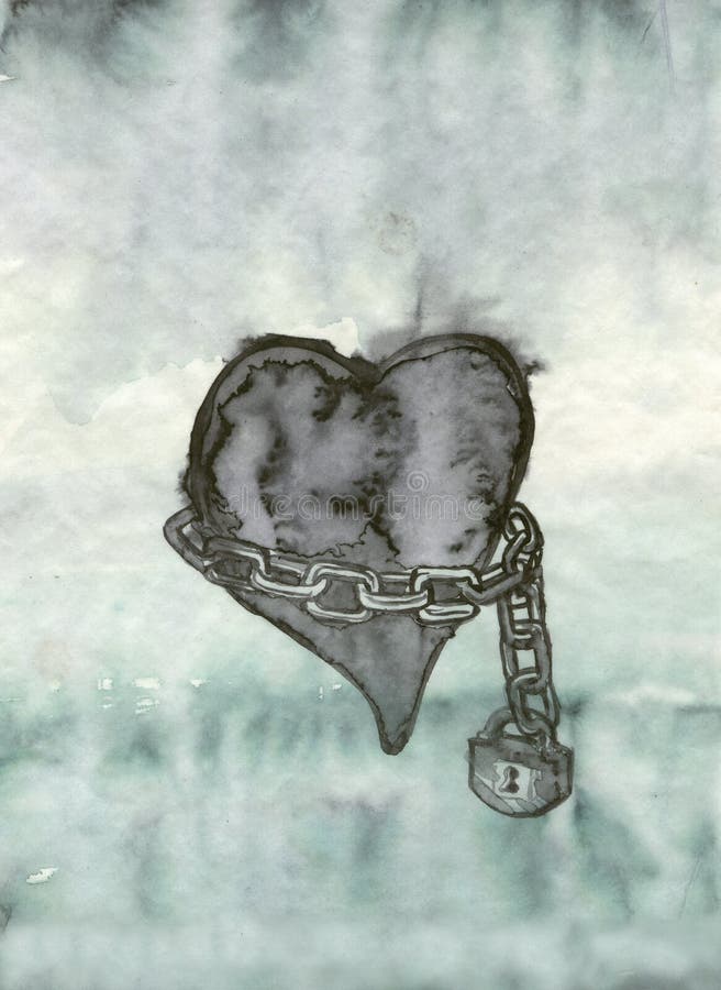Heart in chains stock illustration. Illustration of padlock - 18922480