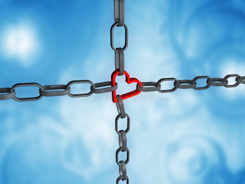 Heart in chains stock illustration. Illustration of dimensional - 4580736