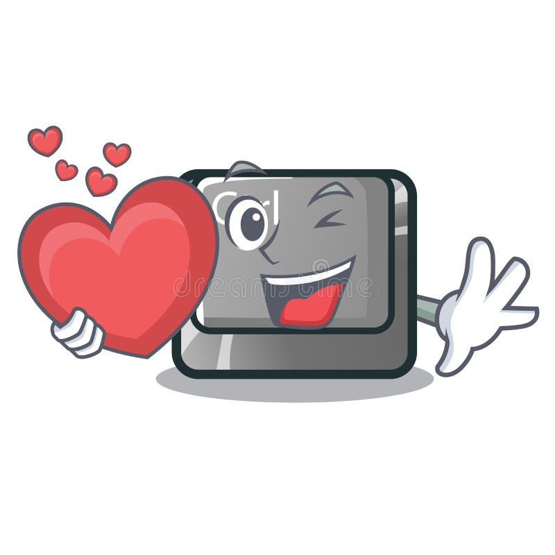 With Heart Character Ctrl Button Attached on Computer Stock Vector ...
