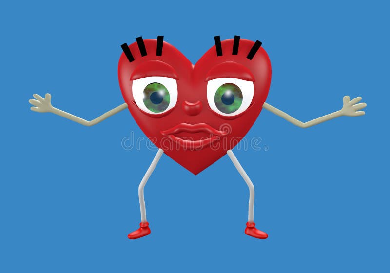 Heart character isolated stock illustration. Illustration of female ...