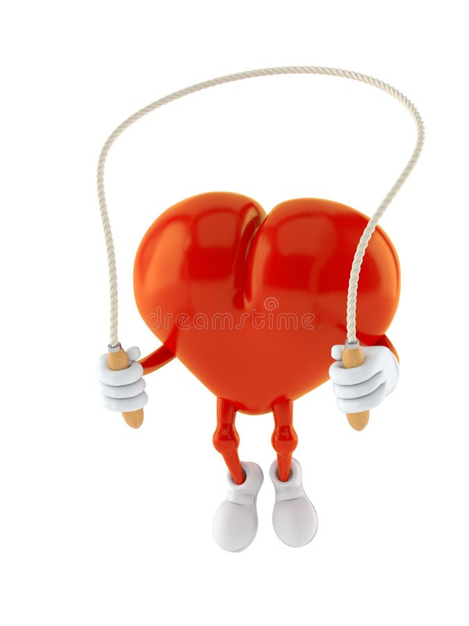 Cartoon Heart Character Jumping Rope Stock Vector - Illustration of ...