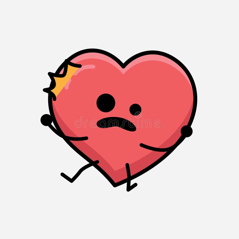 Heart Character Mascot Vector Illustration Stock Vector - Illustration ...